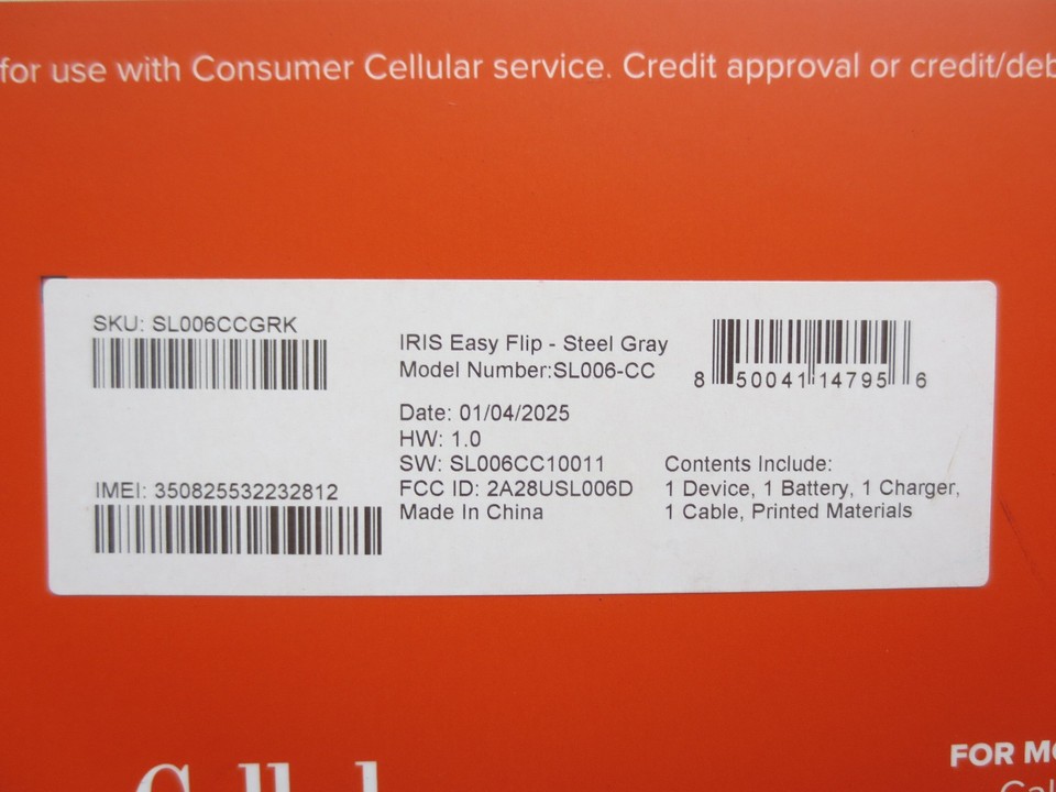 Consumer Cellular IRIS Easy Flip Phone 4G Steel Gray 5MP Camera New | eBay