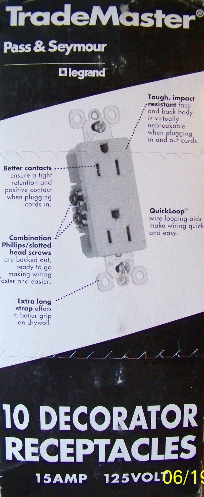 10 PASS & SEYMOUR "DECORA STYLE" RECEPTACLES - IVORY | eBay