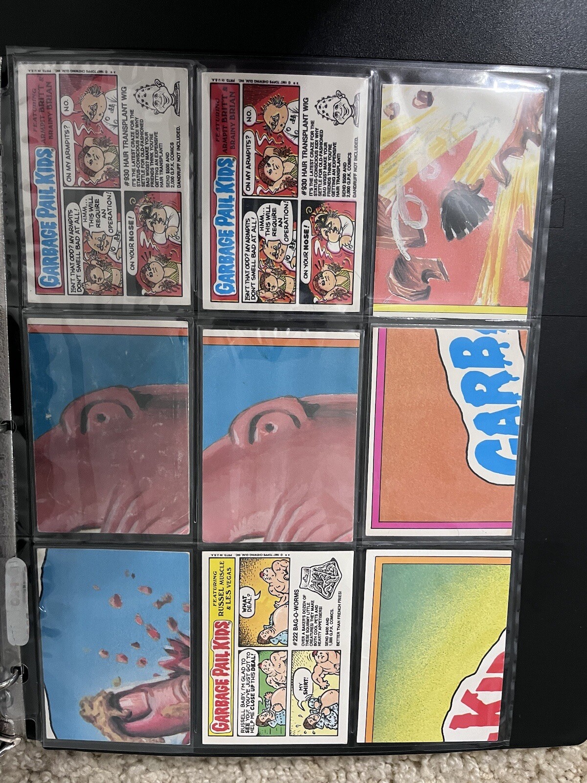 Garbage Pail Kids 9 Card Lot (1986-87) Handy Randy,Bowen Arrow, Haley’s ...