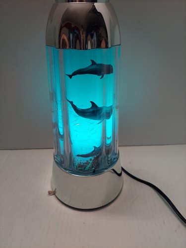 Vtg Rabbit Tanaka Lighted Rotating Undersea Dolphin Motion Lamp 1994 ...