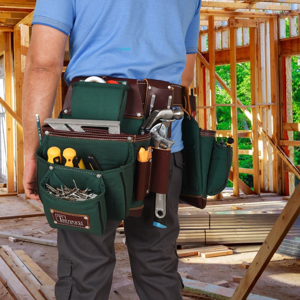 TRUTUCH Nylon and Leather Tool Belt | Framing Tool Bags | Nylon Tool ...