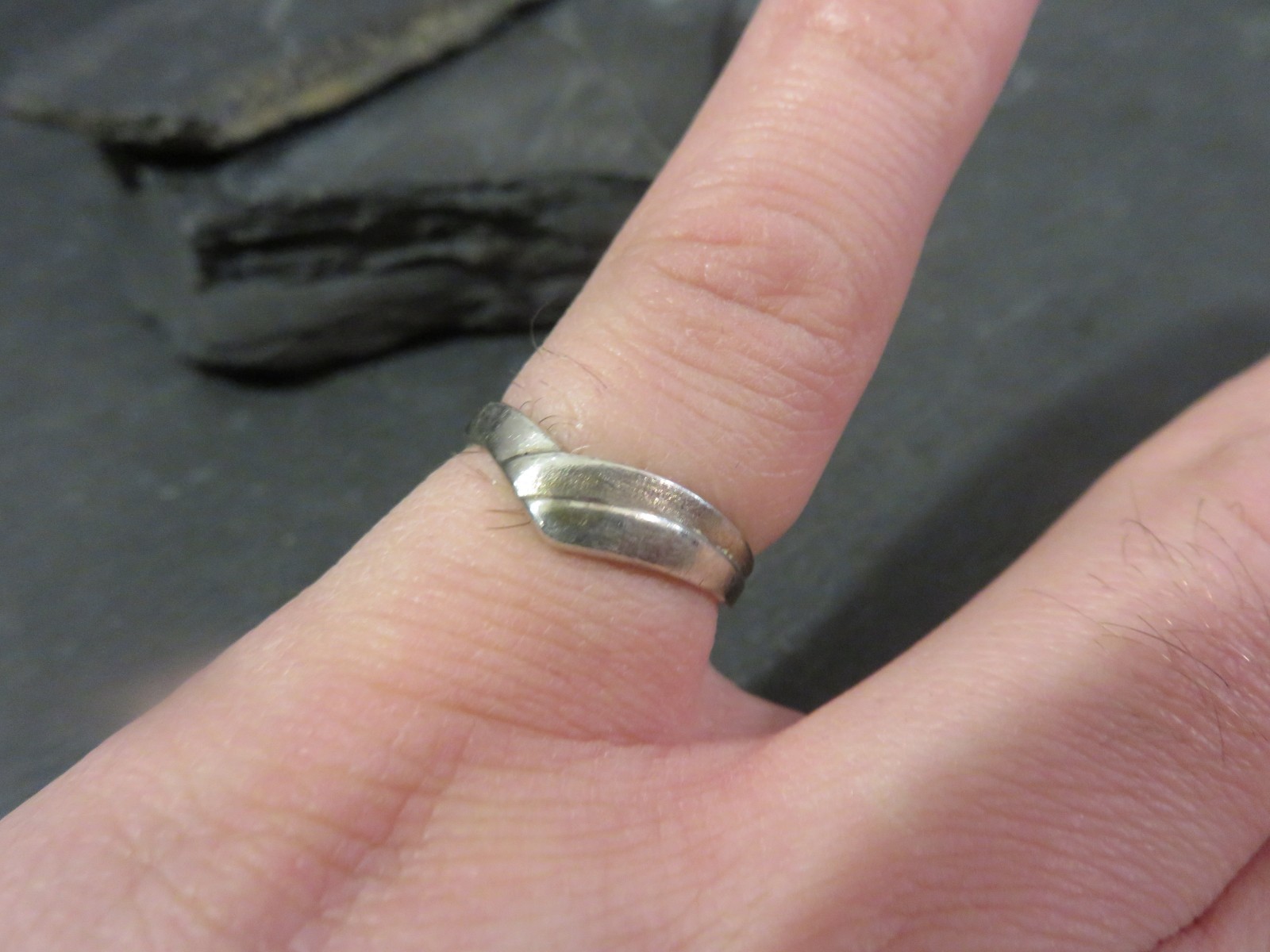 Schöner 925 Silber Ring Geschwungen Rillen Struktur Unisex Männer ...