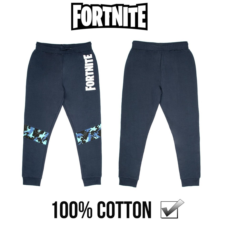 Fortnite Sweatpants for Boys Tracksuit Bottoms Navy Blue Cotton ...