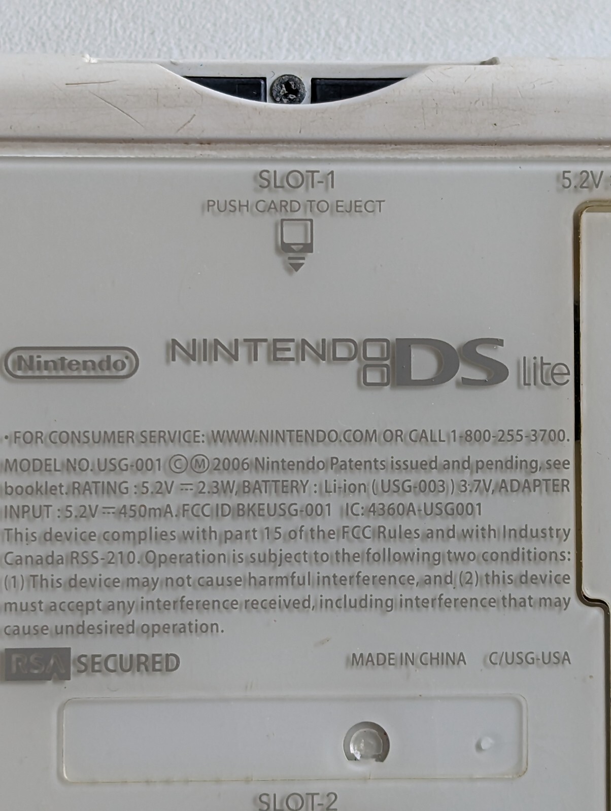 TESTED WORKING HINGE AUTHENTIC Nintendo DS Lite Handheld Console ...