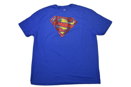 Superman Mens Superman Distressed Logo Blue Shirt New 3XL | eBay