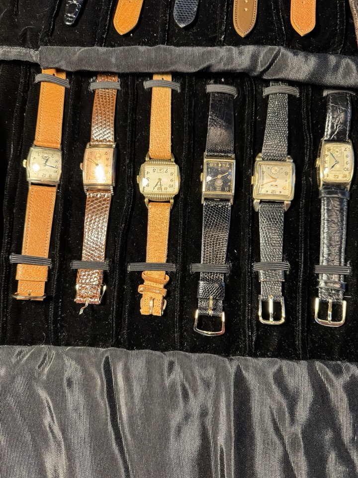 Antique watch lot -35 total: Elgin Gruen Bulova Longines Waltham ...