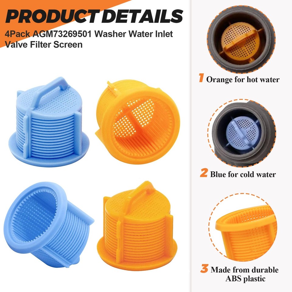 Replacement Washer Water Inlet Valve Filter Screen for Washing Machine ...