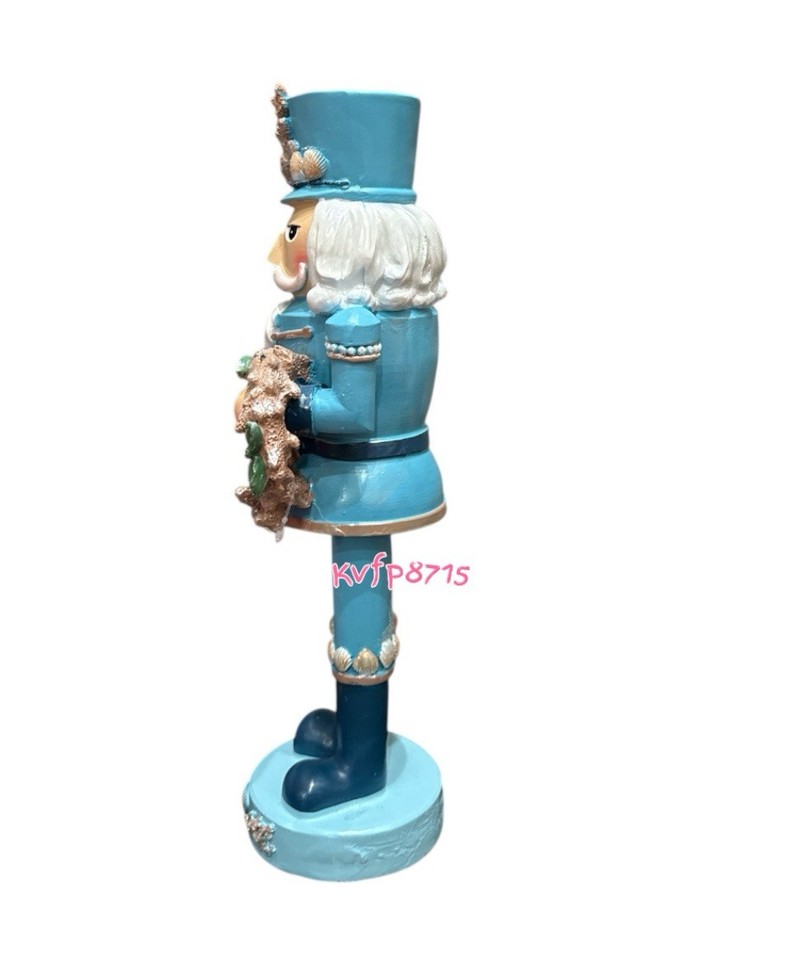 13" Christmas Resin Nutcracker Beach Tropical Nautical Aquamarine Sea ...