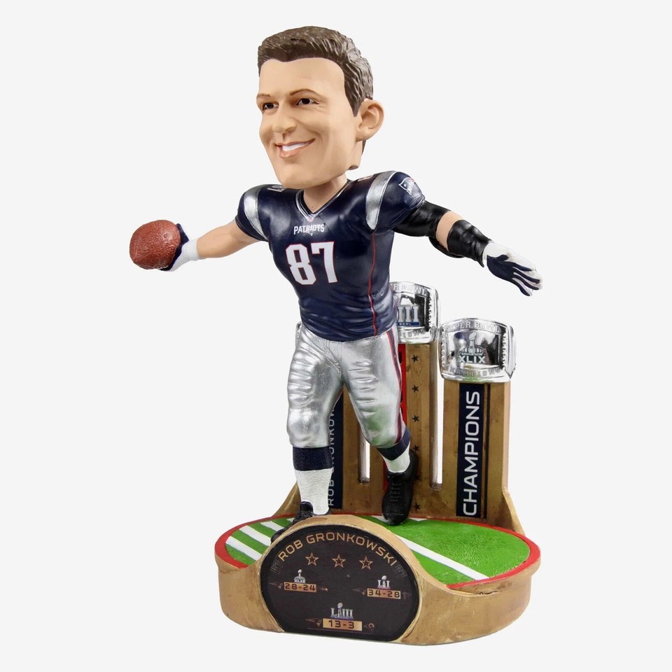 RON GRONKOWSKI New England Patriots 3x Super Bowl Ring Pillar ...