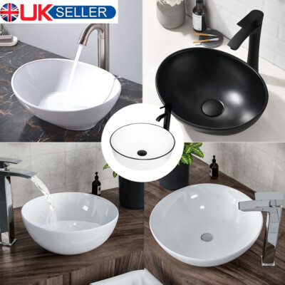 Bathroom Sink Hand Wash Countertop Modern Small Basin Ceramic White ...