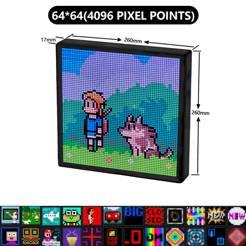 LED Pixel Display 64x64 RGB Matrix Panel Programmable Pixel Art with ...