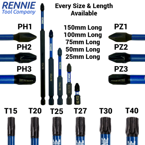 PZ1 PZ2 PZ3 PH1 PH2 PH3 Torx Long Magnetic Impact Screwdriver Drill ...