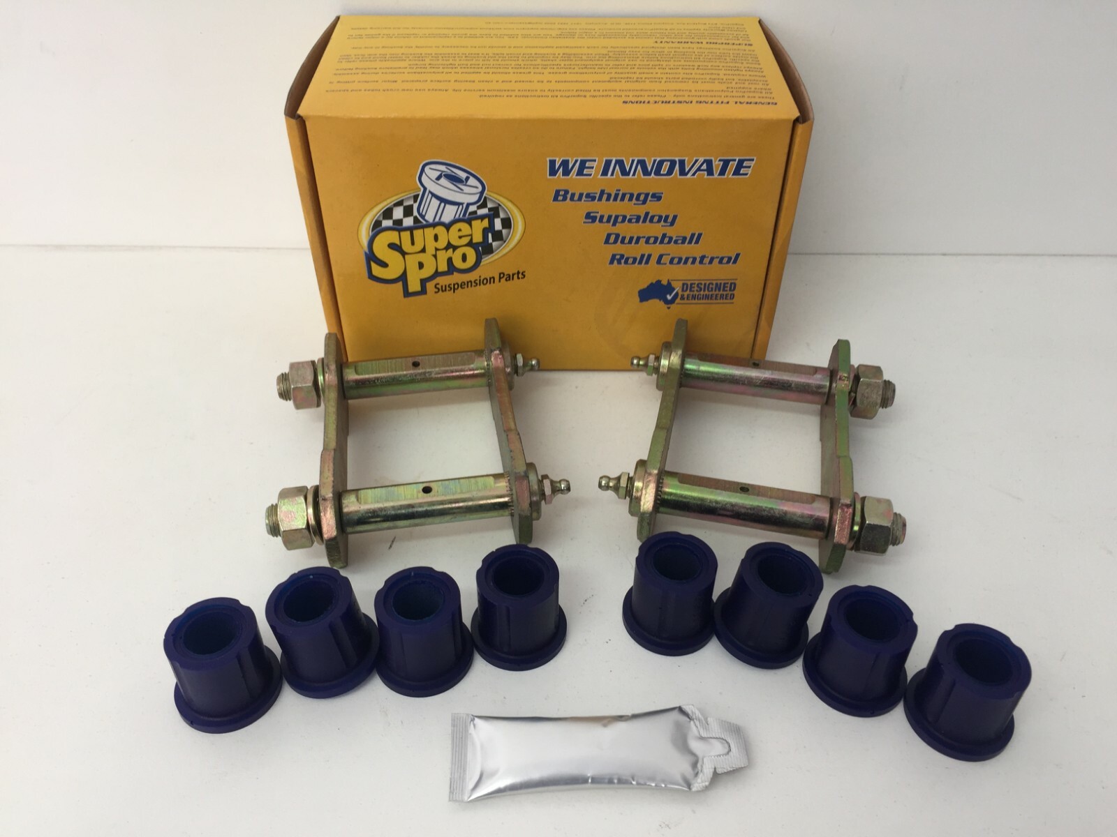 SUPER PRO Rear Greaseable Shackle & Bush Kit Holden Rodeo 2WD RA 03-08 ...