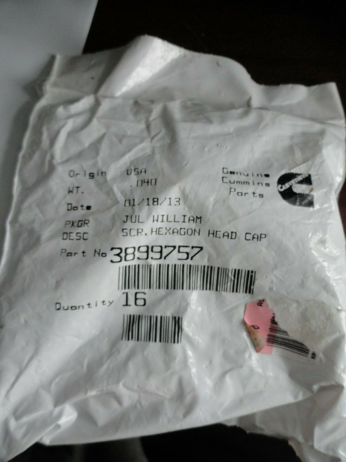 3 OEM Cummins 3899757 Valve Cover Hexagon Head Cap Screw M11 FREE 1ST ...