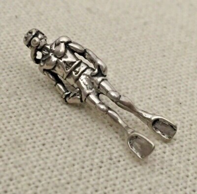 Sterling Silver .925 3D SCUBA DIVER Pendant or Charm 2.9g | eBay