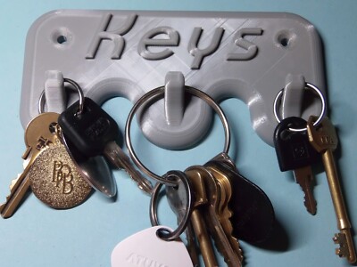 GREY KEY HOLDER HOOKS WALL MOUNTED KEYS HOLDER ORGANISER 1- pack 3D ...