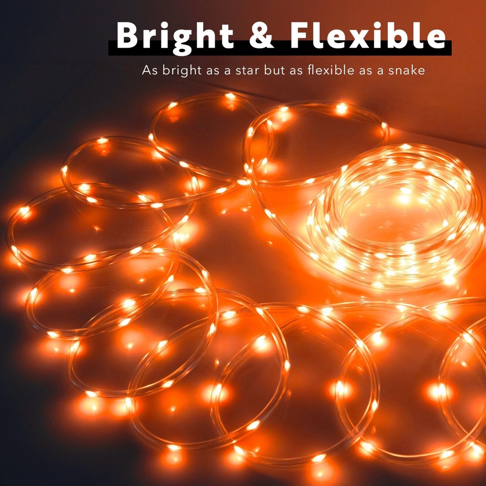 8-Mode LED Rope Light Outdoor Waterproof Lighting 10' 20' 25' 50' 100 ...