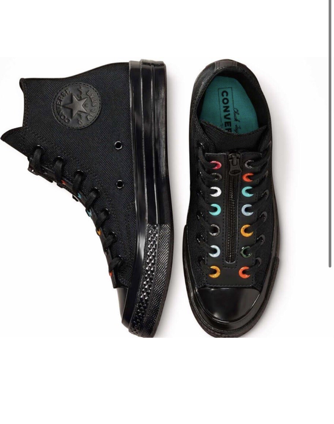 Converse Chuck 70 Zip Black Electric Aqua 8.5 - Gem
