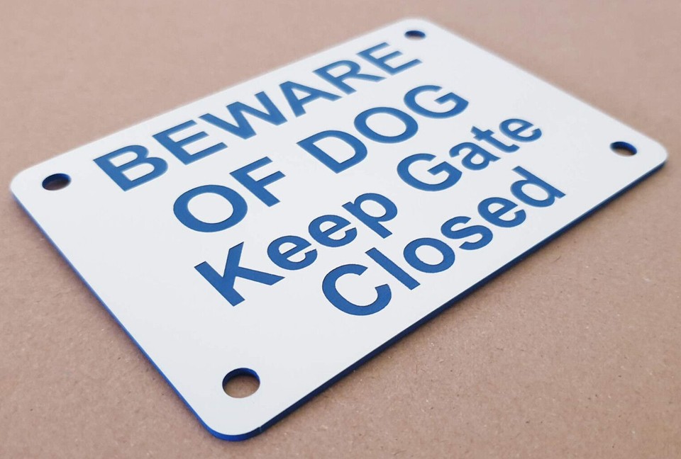 Beware of Dog Keep Gate Closed Sign Plaque Close Shut Outdoor Rated ...