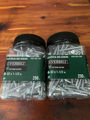 ELECTRICAL BOX SCREWS #6-32 x 1-1/2" FLAT HEAD SLOTTED ZINC LOT OF (500 ...
