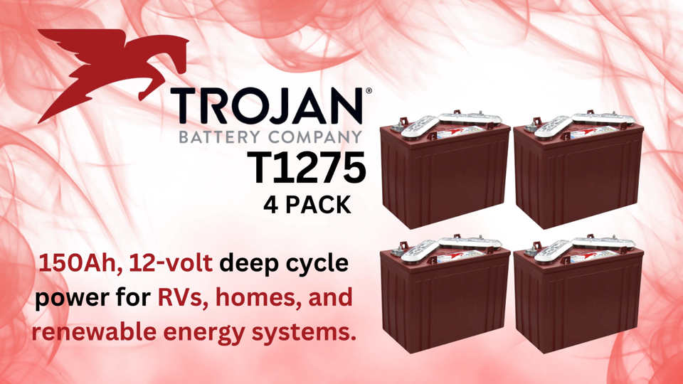 Trojan T1275 12 Volt, 150 AH Deep Cycle Battery - 4 Pack | eBay
