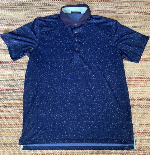 Greyson Golf Performance Polo Men's Size L Blue All Over Geometric Wolf ...