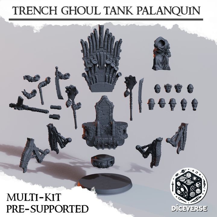 Diceverse Trench Ghoul Tank Palanquin | 3D Printed Trench Crusade Proxy ...
