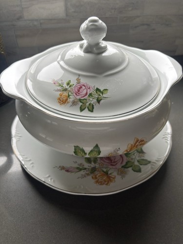 Vintage Leart Brazil Soup Tureen And Plate. Floral | eBay