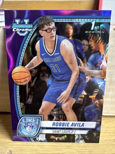 2025 Topps 1st Bowman U Chrome Purple Lava Robbie Avila #61 Saint Louis ...