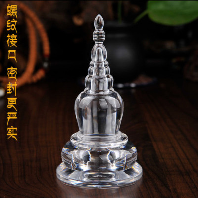 Tibetan Buddhism Crystal Stupa Buddhism Supplies Ornaments Pagoda | eBay