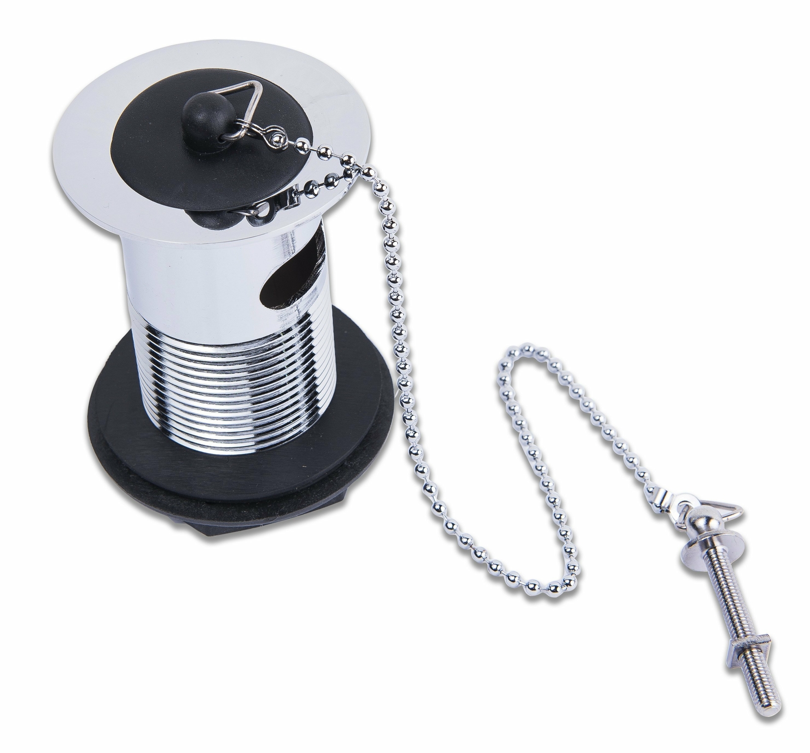 1.25 inch waste Chrome Slotted Basin Waste with Plug and Chain - 5Yr ...