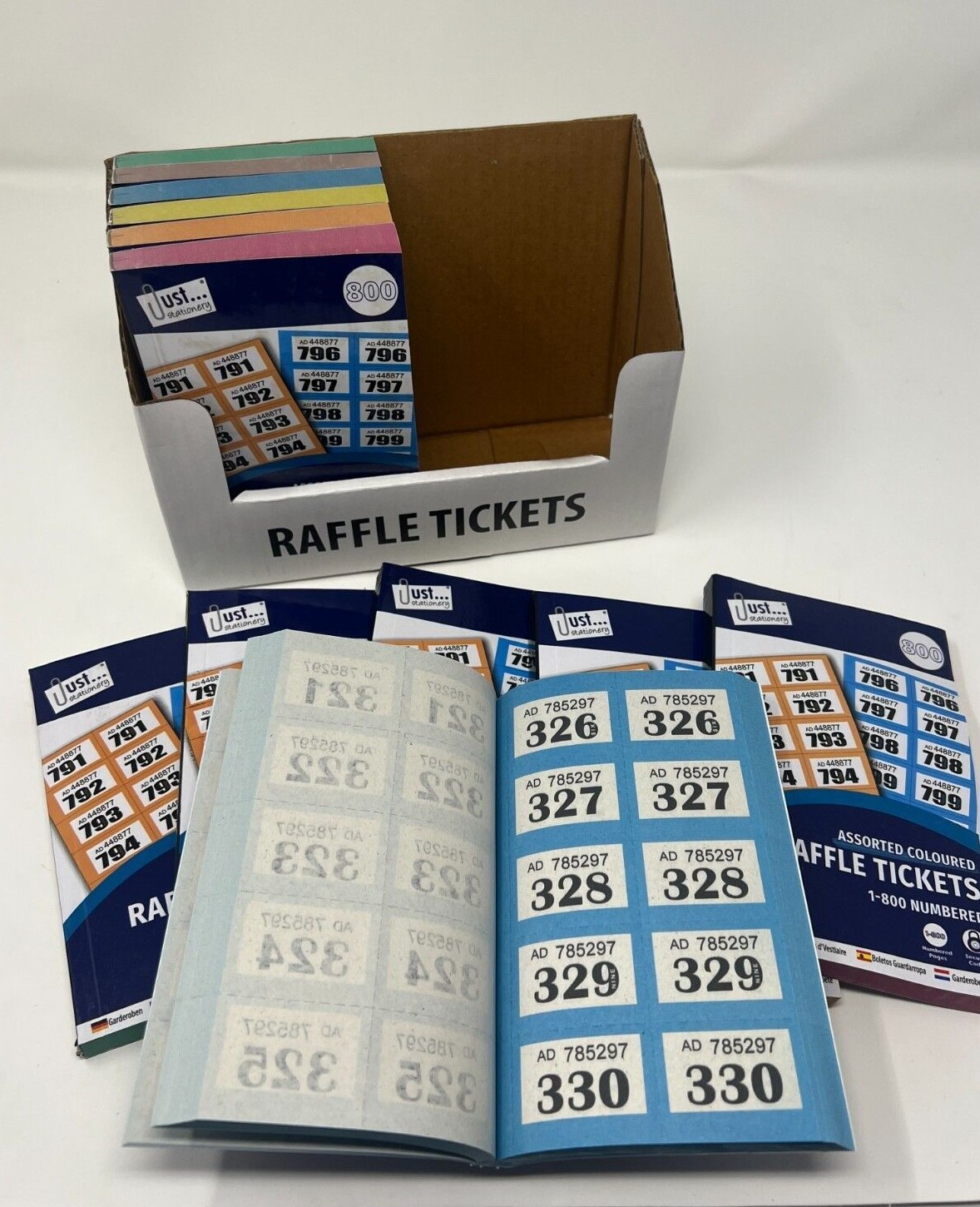 Raffle Cloakroom Tickets 400, 500, 800, 1000 Books Tombola Draw Jumbo ...
