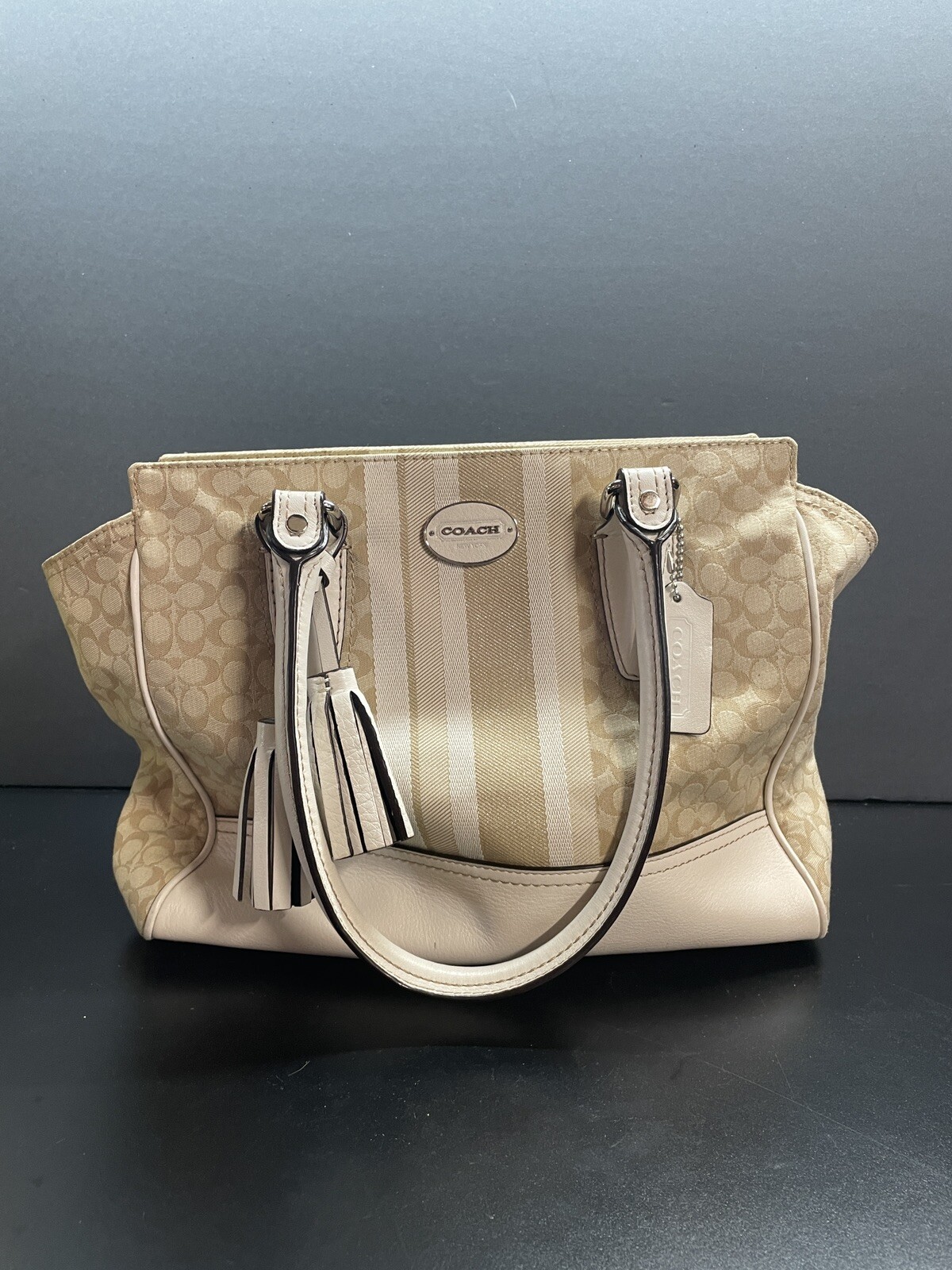 COACH LEGACY SIGNATURE STRIPE Small CANDACE CARRYALL - Gem