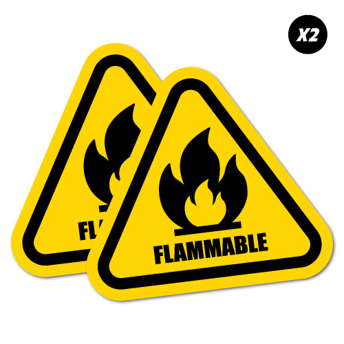 2 x Flammable Sticker Decal Safety Sign Car Vinyl #5438K | eBay
