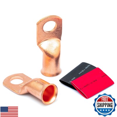 Wirefy 4/0 Gauge 1/2" Wire Lugs - Copper Cable Lugs - Battery Wire ...