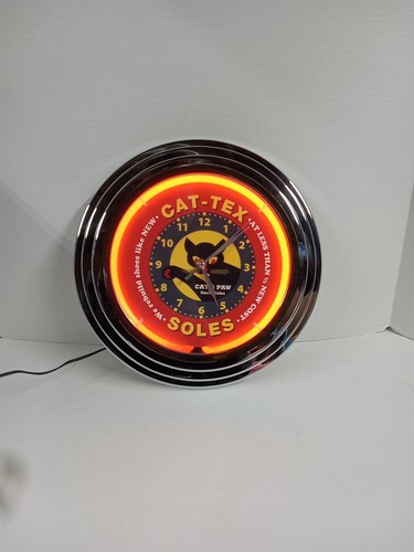 Vintage Repro Cat-tex Cats Paw Soles Lighted Clock | eBay
