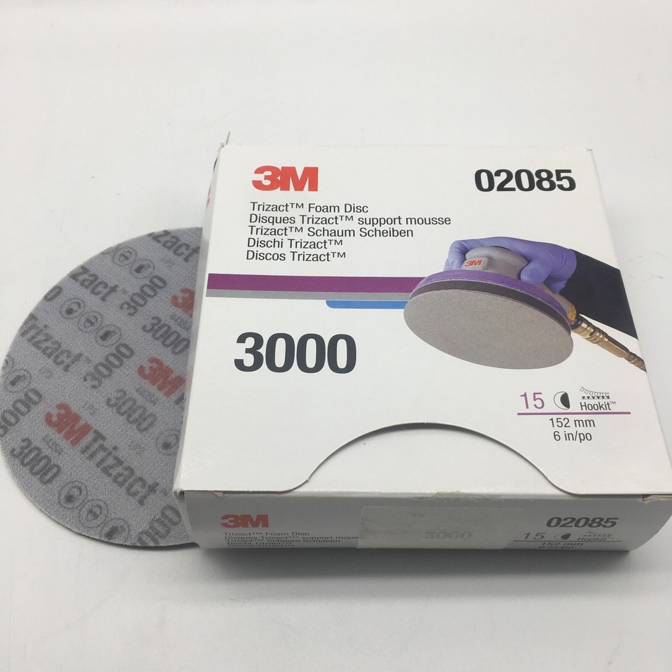 3M 02085 Trizact Hookit 6 in P3000 Grit Foam Disc - 15 Discs/BOX | eBay