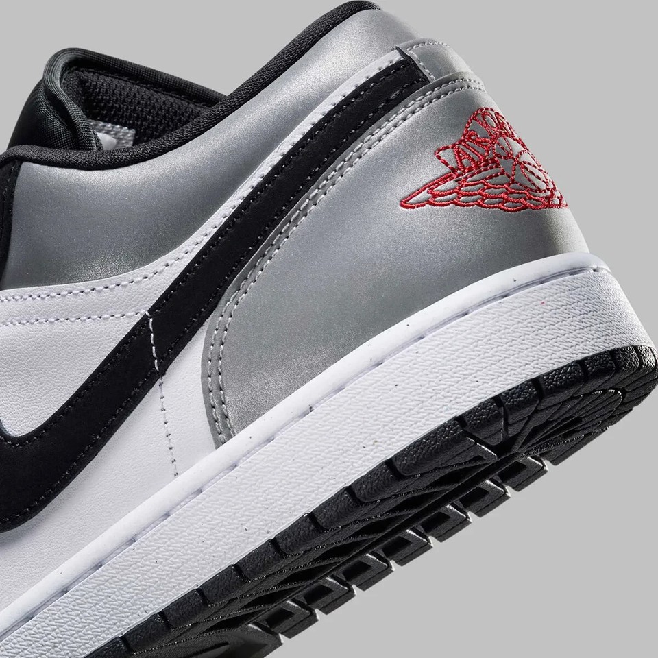 Nike Air Jordan 1 Low SE "White/Black/Matte Silver/Fire Red" Men's ...
