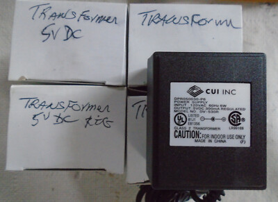 (4) NOS CUI Wall Plug-in Transformer 120VAC, 60Hz Pri x 5 VDC 300 mAmp ...