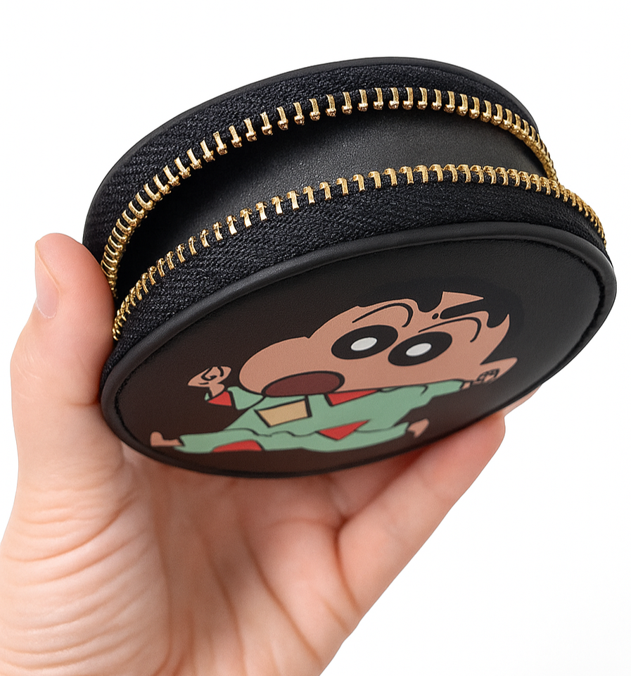 Crayon Shin-chan Round Coin Purse Zipper Wallet Tassel Keychain Anime ...