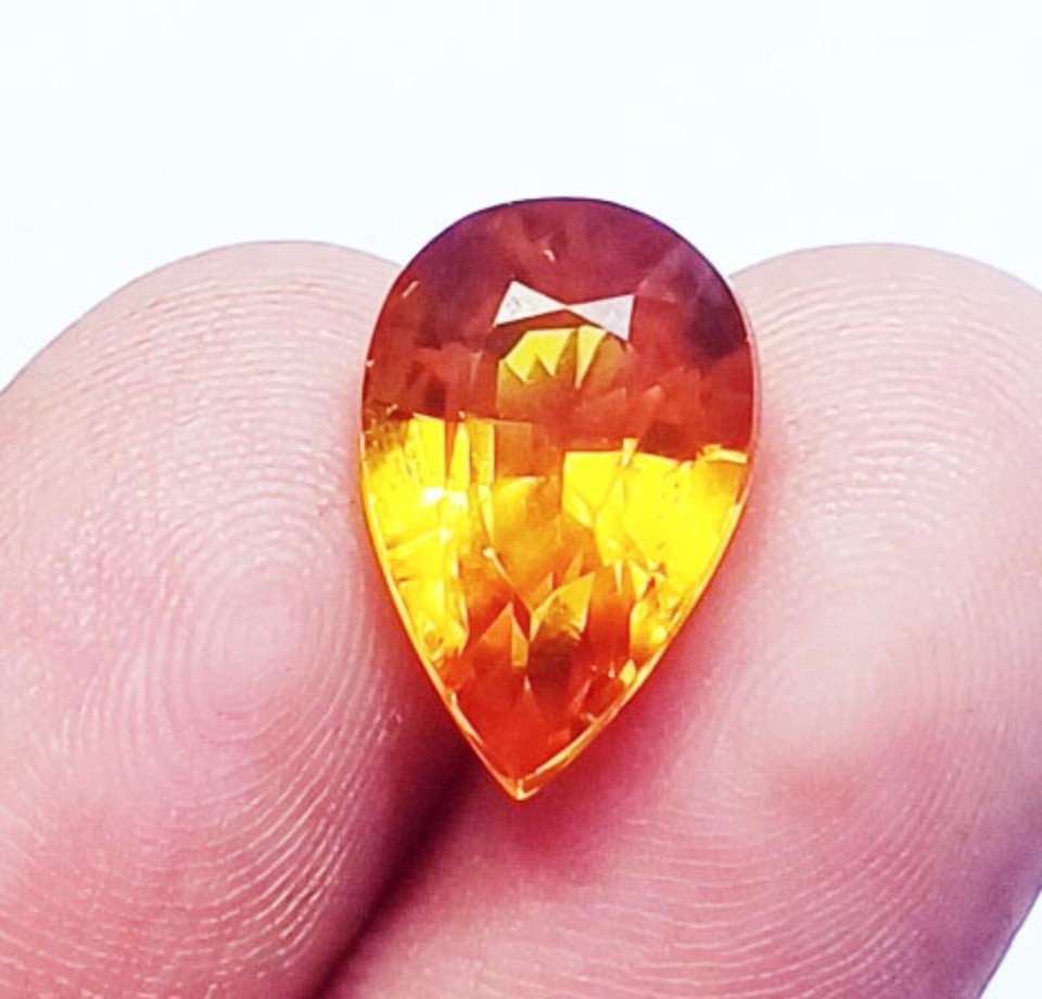 Natural Yellow Sapphire Pear Shape Certified 6.80 Ct Loose Gemstone ...