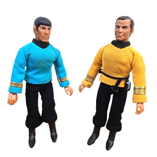 1974 Mego Star Trek Action Figures Cpt Kirk with Communicator & Spock ...