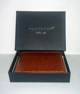 Equilibrium For Men Quality Faux Leather Bifold Tan Wallets | eBay UK