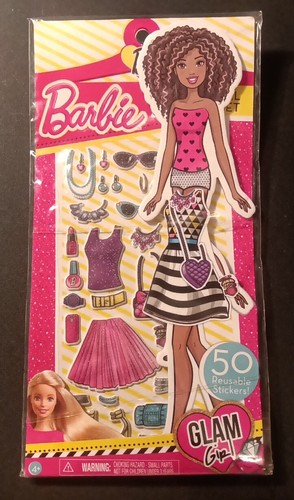 Barbie GLAM GIRL Paper Doll Sticker Set 50 REUSABLE STICKERS ...