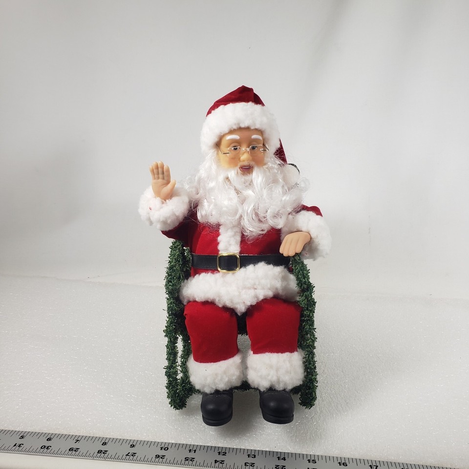 Animated And Musical Santa On Sleigh Works 10+ Songs Right Leg Lift ...