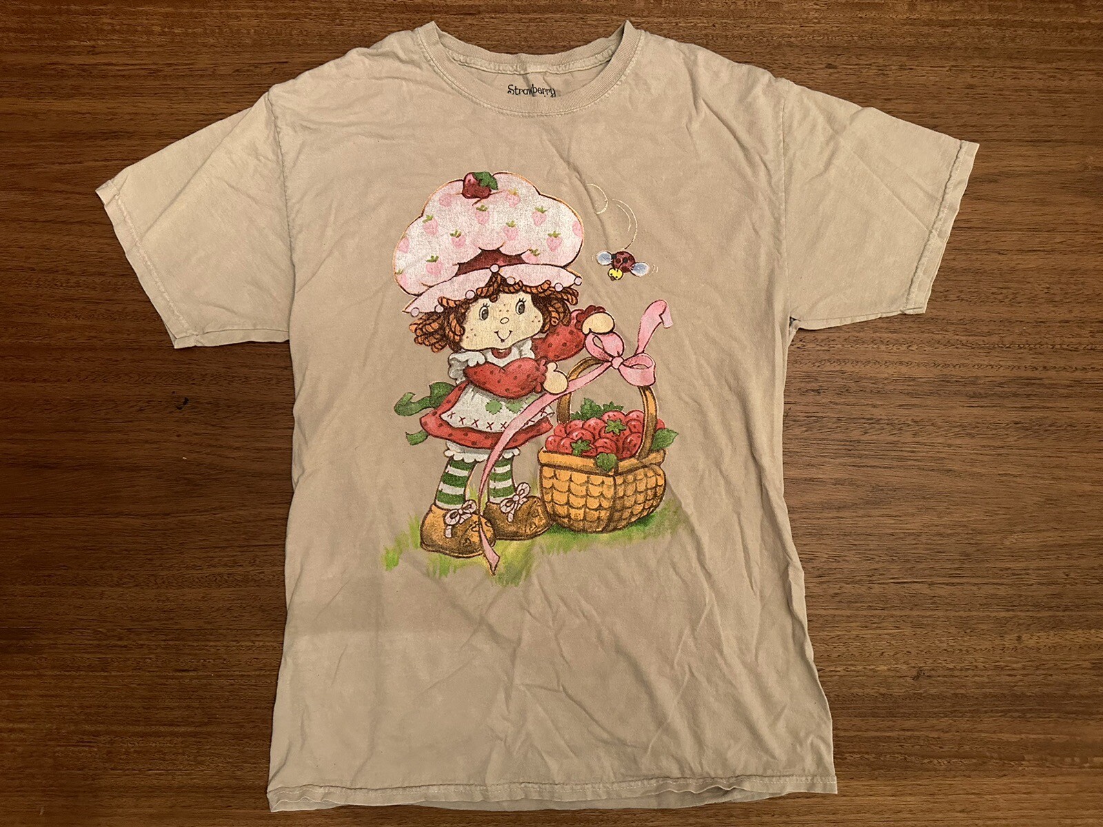 Strawberry Shortcake Tan Graphic T Shirt 2022 Women's… - Gem