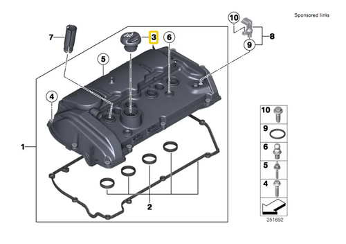 Oil Filler Cap For BMW F20 F30 114i 116i 118i 316i 320i N13 11127582398 ...