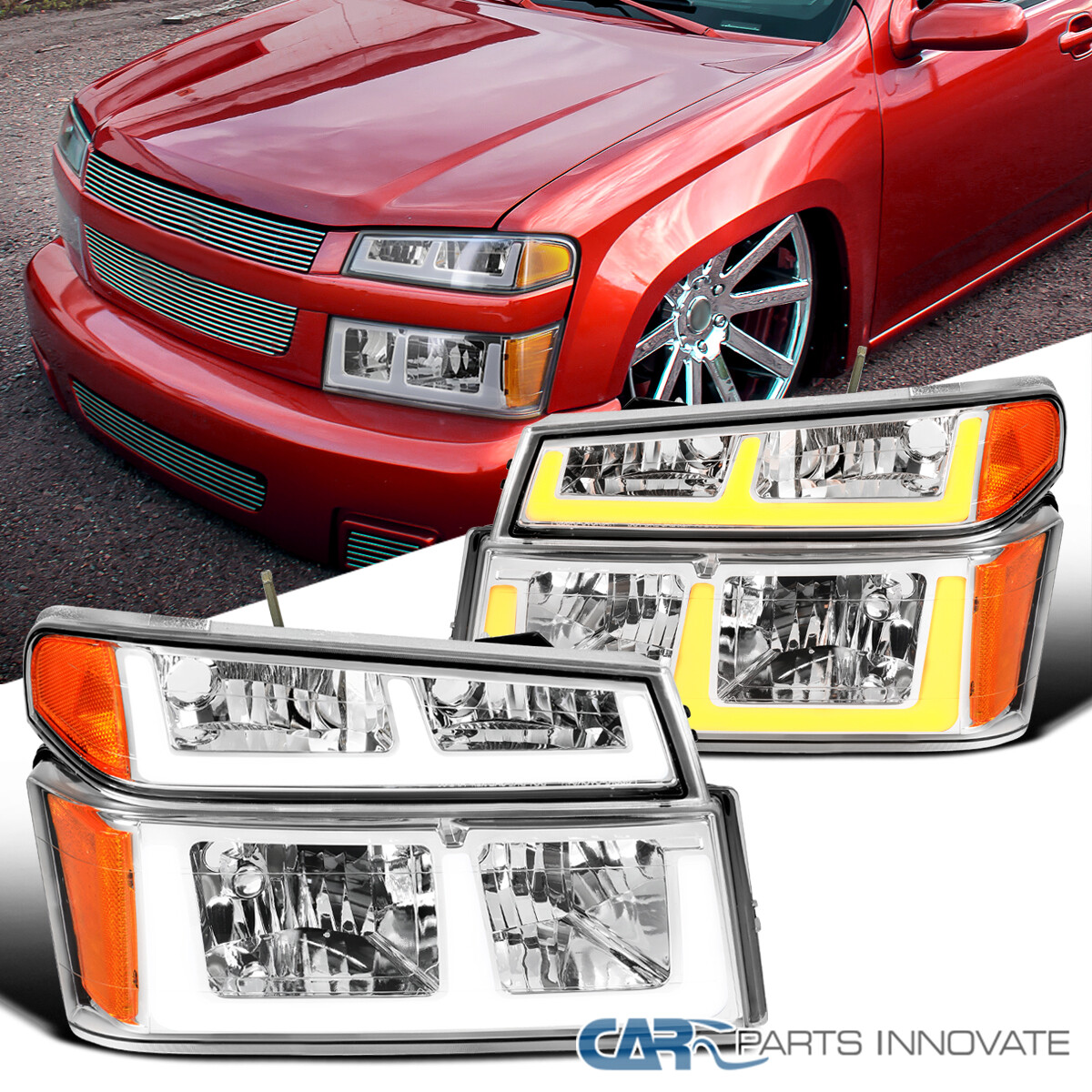 Fits 2004-2012 Chevy Colorado GMC Canyon Headlights Switchback LED ...