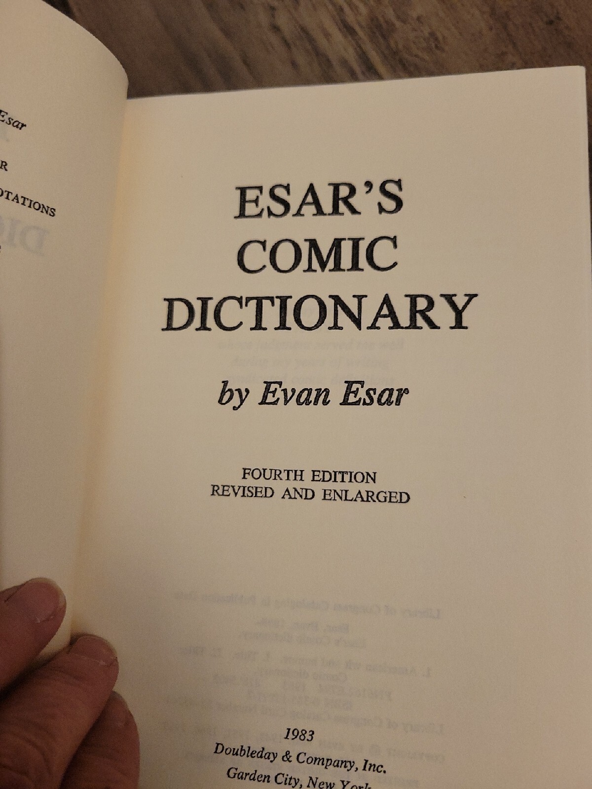 Esar's Comic Dictionary by Evan Esar (1983, Hardcover, Revised edition ...
