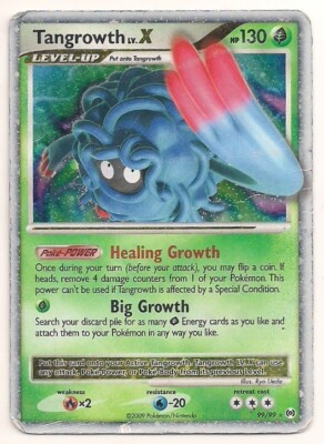 Pokemon Card: Tangrowth LV.X 99/99 HP Heavy Damaged Platinum Arceus ...
